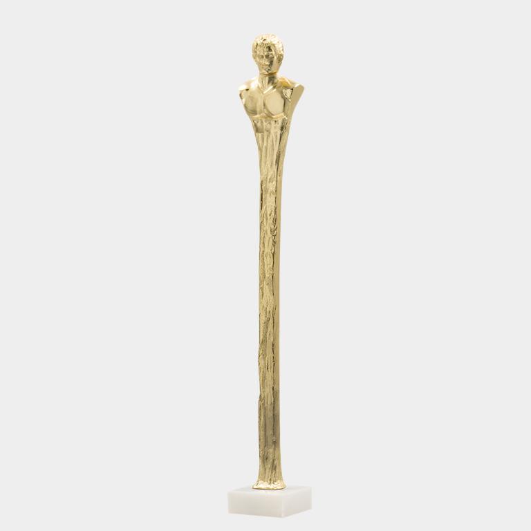 Elongated Gold Roman Statue II – Rossi Furniture
